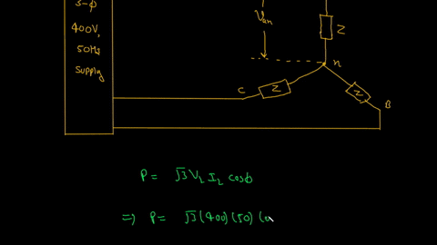 SOLVED:A balanced star-connected load, connected to a 400 V, 50 Hz ...