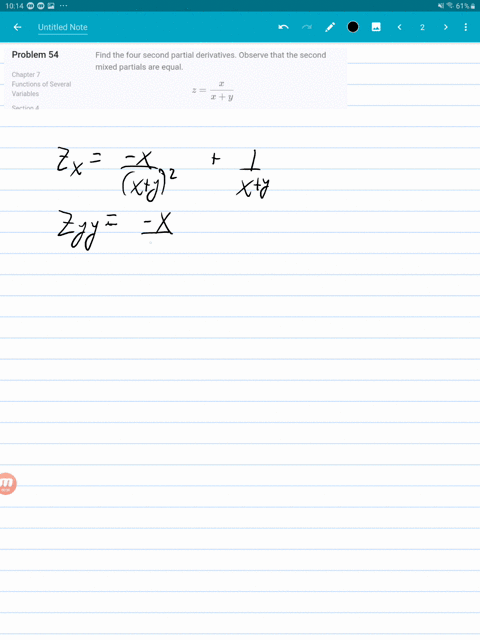 SOLVED:Find the four second partial derivatives. Observe that the ... SOLVED:Find the four second partial derivatives. Observe that the ...
