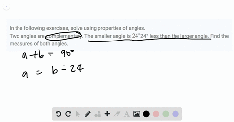 SOLVED:In the following exercises, solve using properties of angles ...