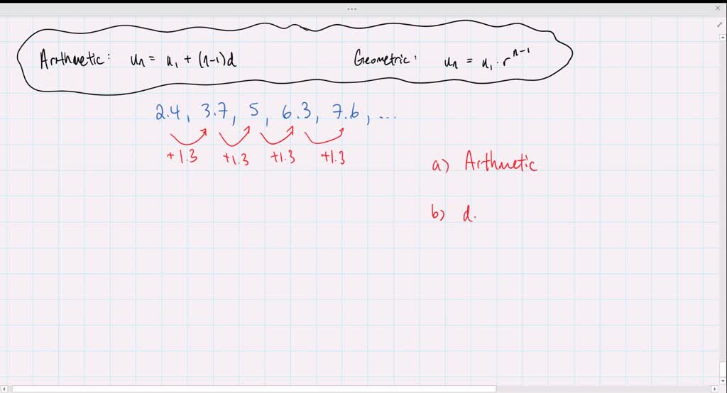 SOLVED Determine Whether Each Sequence Is Arithmetic Geometric Or