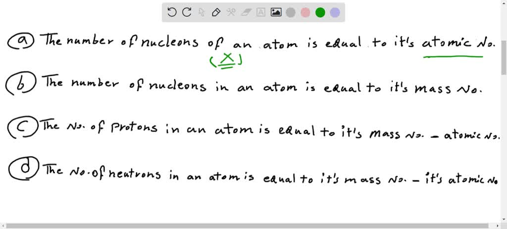⏩SOLVED:True or false? (a) The number of nucleons in an atom is… | Numerade