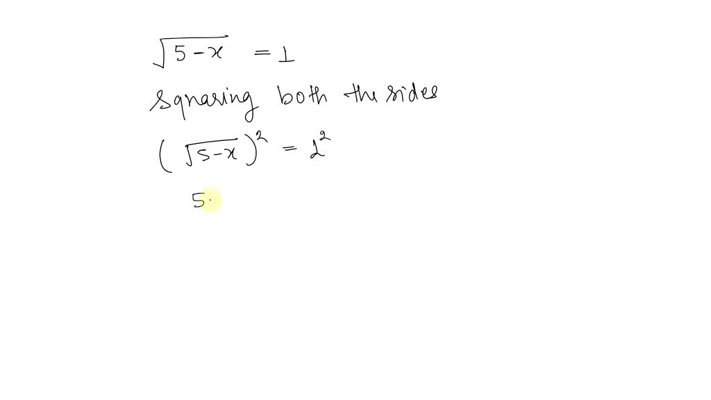 SOLVED:Solve. √(x)-√(x-5)=1
