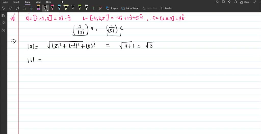 ⏩SOLVED:Let a-[2,-1,0]=21-b𝐛=[-4,2,5]=-4 𝐢+2 𝐣+5 𝐤, 𝐜=[0,0,3]=3 𝐤… | Numerade