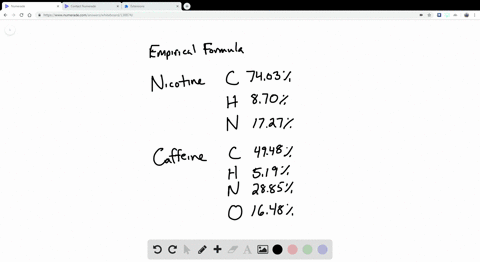 ⏩SOLVED:Calculate the empirical formula for each stimulant based on ...