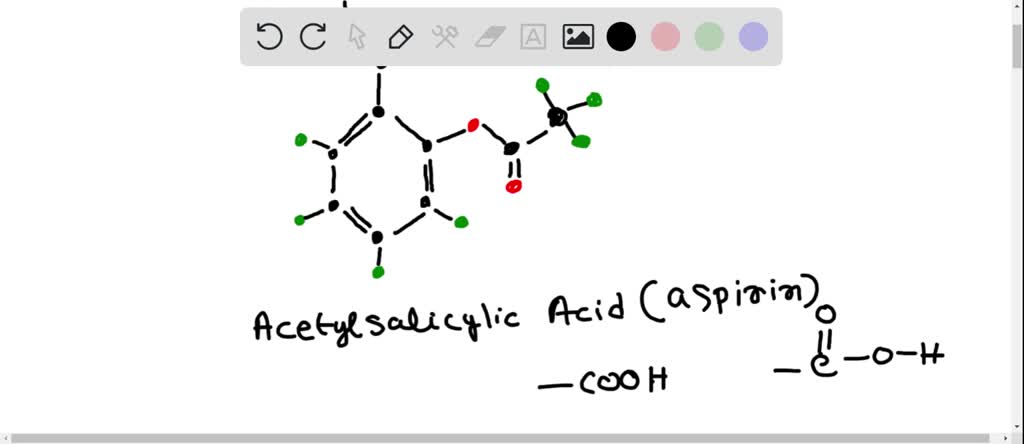 SOLVED:In this model of acetylsalicylic acid (aspirin), identify the ...