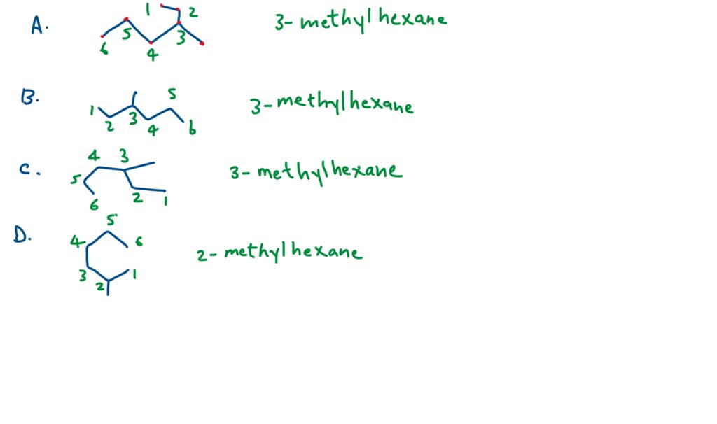 The diagrams represent the structure of six different compounds (A-F ...