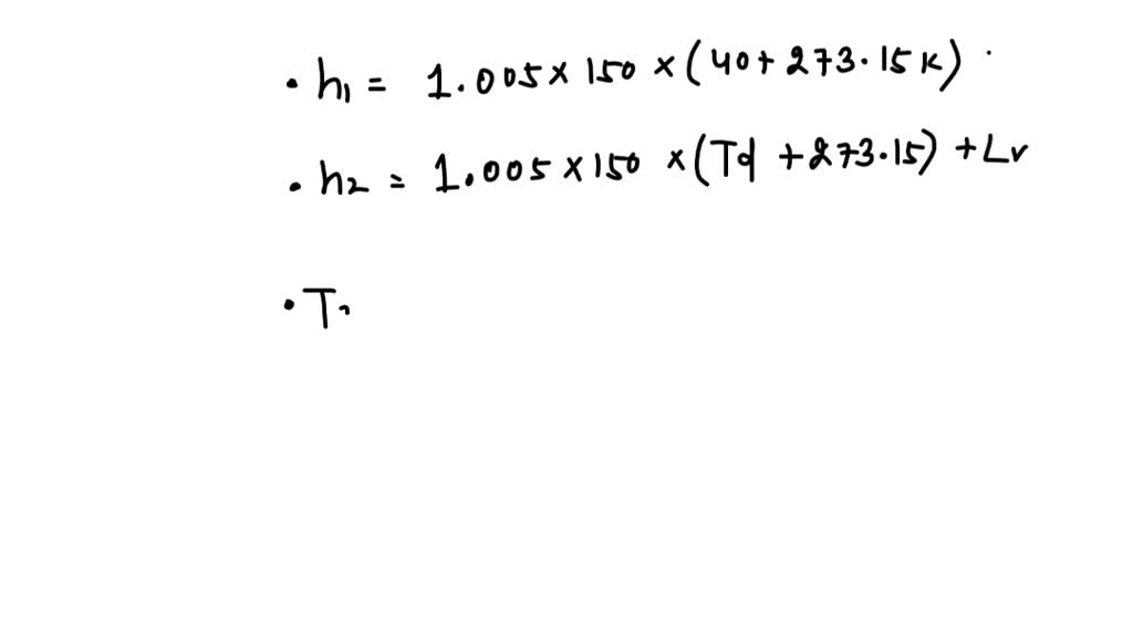 Humid air at 150 kPa, 40^∘ C, and 70 percent relative humidity is ...
