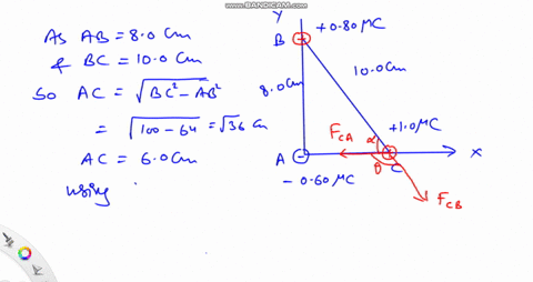 ⏩SOLVED:Three point charges are fixed in place in a right triangle,… | Numerade