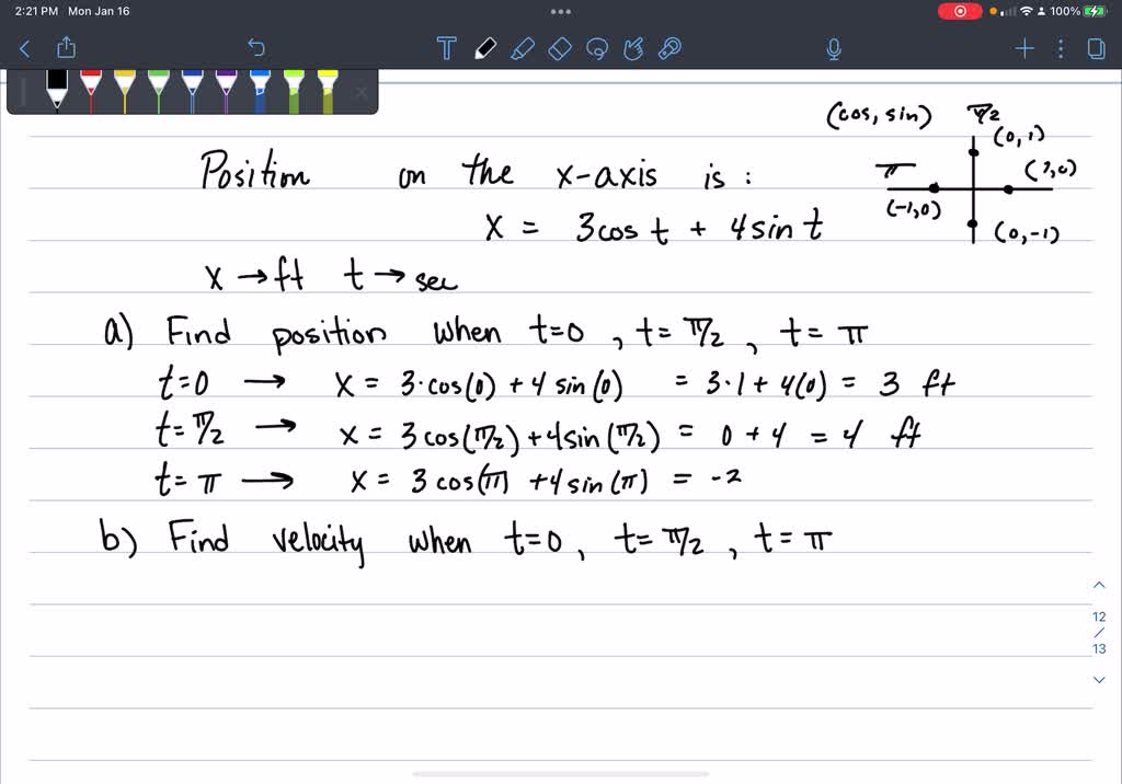 SOLVED:The position of a particle that is moving along a curve is given at time t by the ...