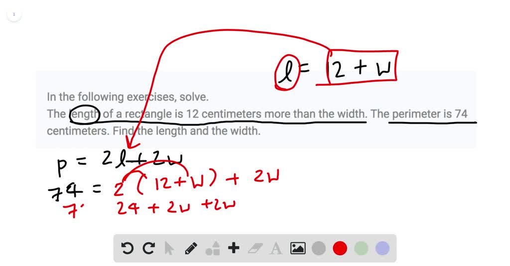 SOLVED:In the following exercises, solve. The length of a rectangle is ...
