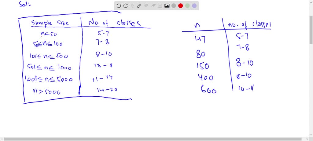 SOLVED:Use the Quick Guide to find an approximate number of classes for ...