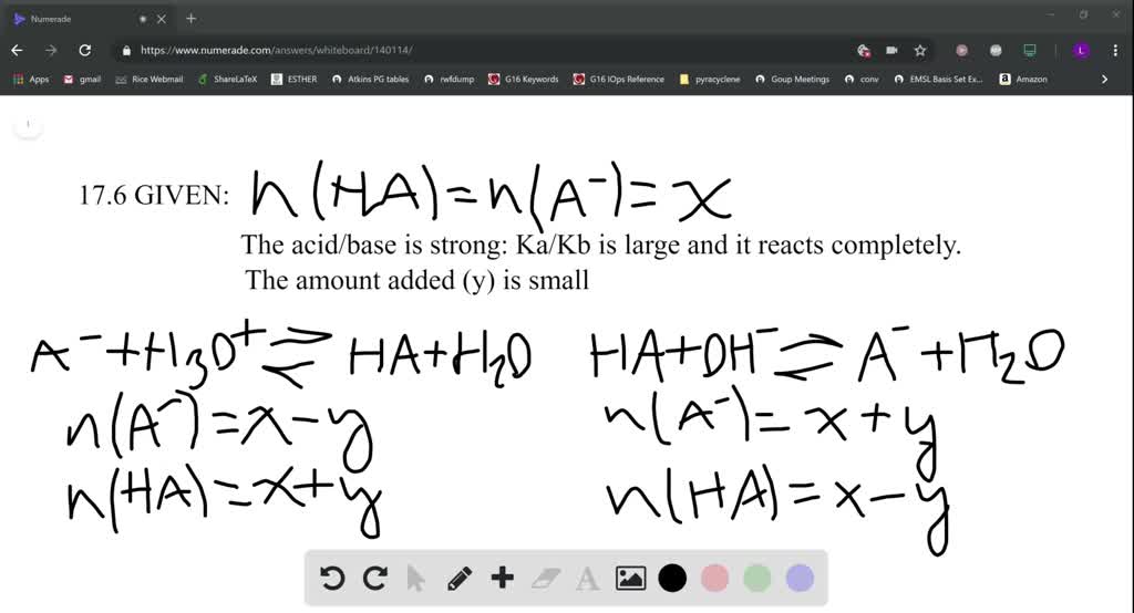 SOLVED:Suppose that a buffer contains equal amounts of a weak acid and its conjugate base. What ...
