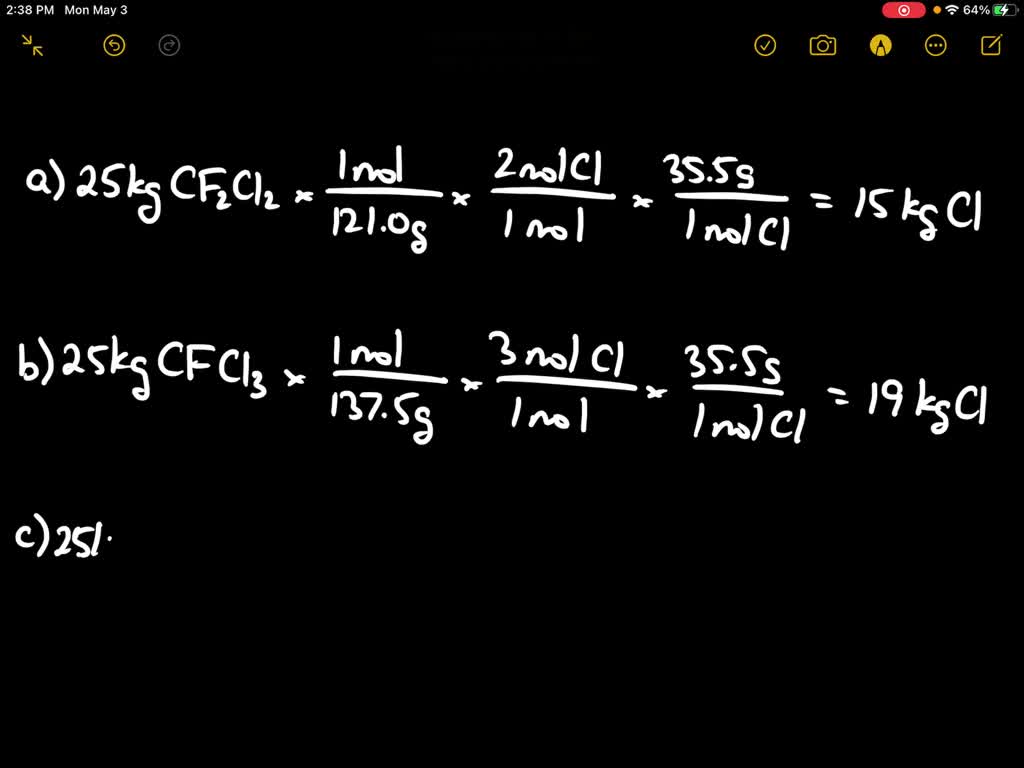SOLVED:Calculate the mass (in kilograms) of chlorine in 25 kg of each ...