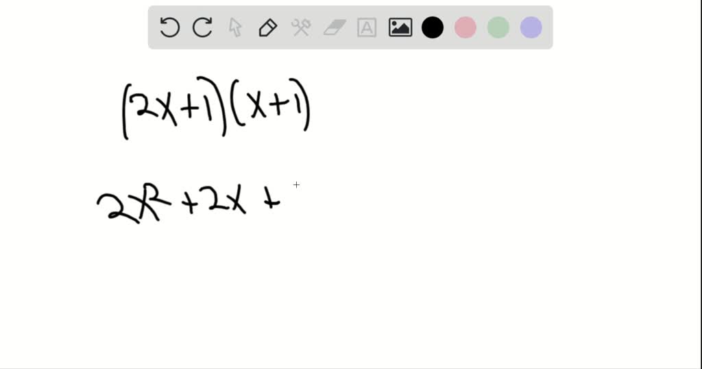 SOLVED:Write an equation that represents the product of two binomials ...