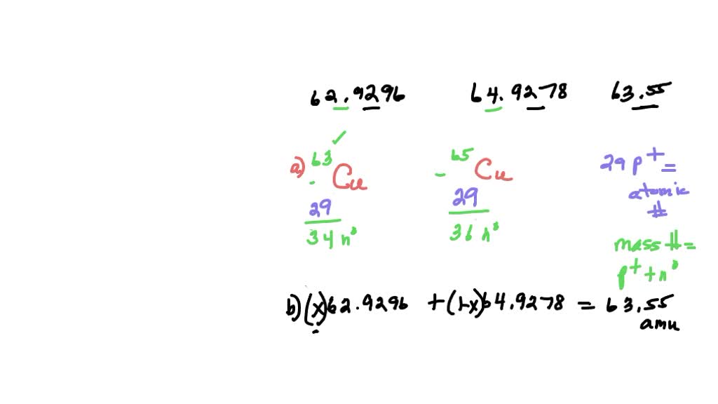 SOLVED:Copper (Cu) consists of two naturally occurring isotopes with ...