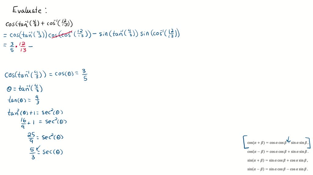 SOLVED Find The Exact Value Of Each Expression Cos tan 1 4 3 cos