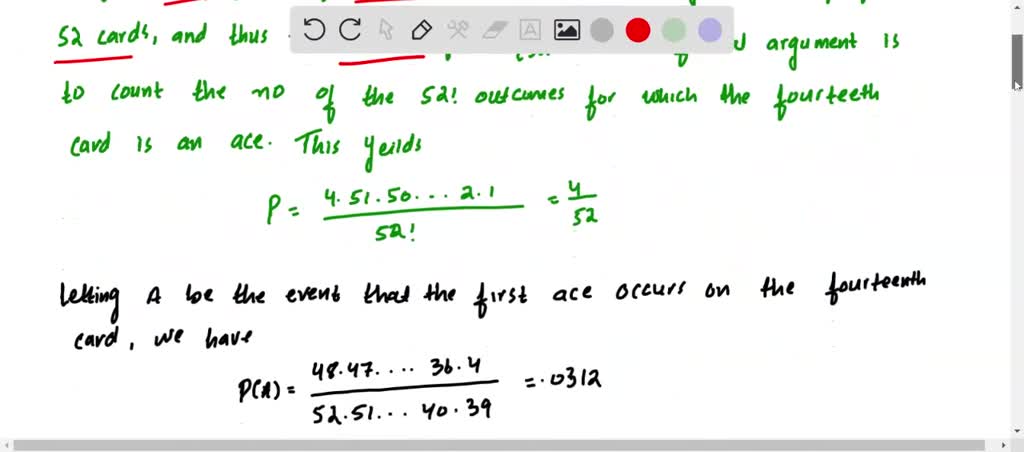 A deck of cards is dealt out. What is the probability that the ...