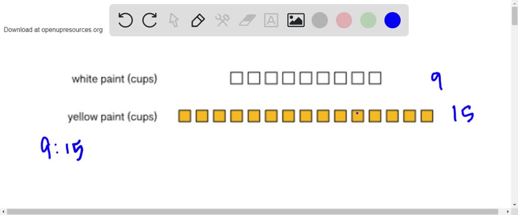 This diagram represents 3 batches of light yellow paint. Draw a diagram ...