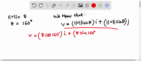 SOLVED:Find the component form of the vector v whose magnitude and ...