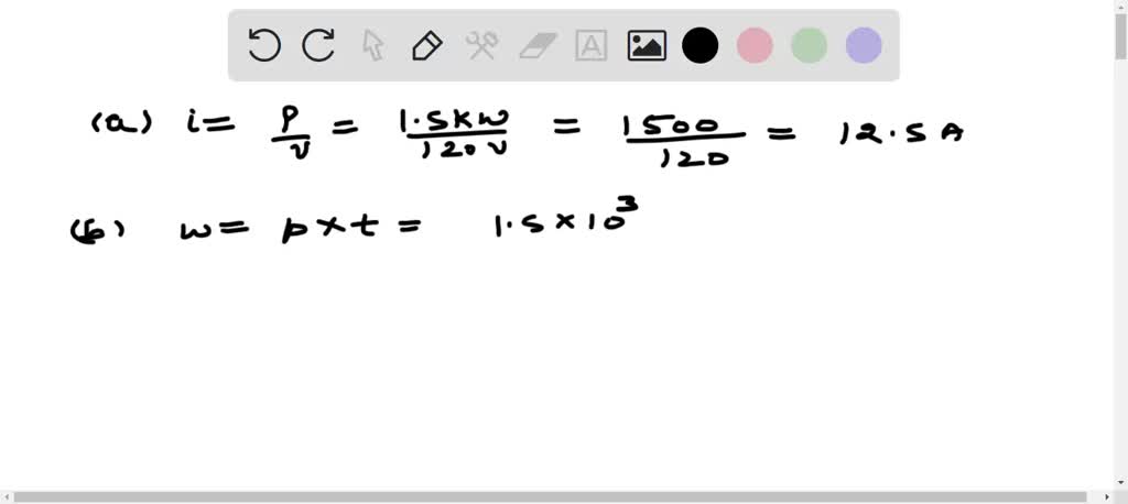 A 1 5 Kw Electric Heater Is Connected To A 120 V Source A How Much Current Does The Heater