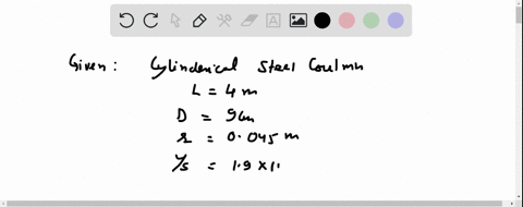⏩SOLVED:A solid cylindrical steel column is 4 m long and 9 cm in ...