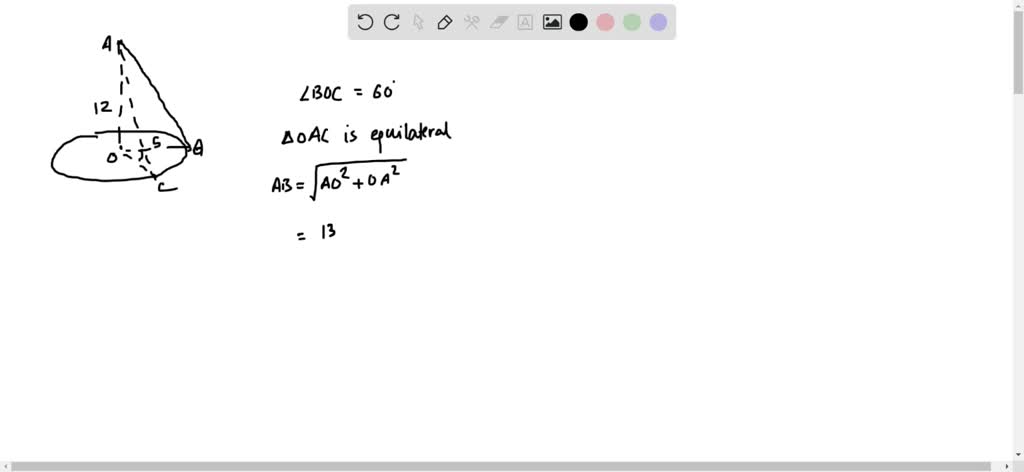 SOLVED:A ring, 10 cm. in diameter, is suspended from a point 12 cm ...