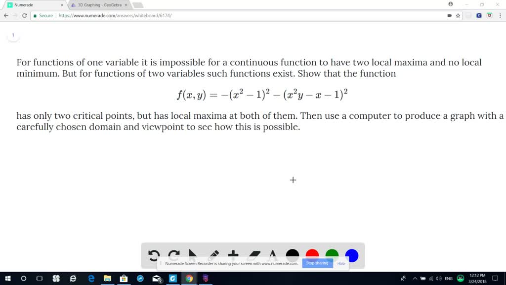 For Functions Of One Variable It Is Impossible For A Continuous Function To Have Two Local