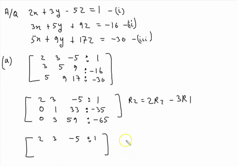 SOLVED:Solve the system of equations using (a) Gaussian elimination and ...