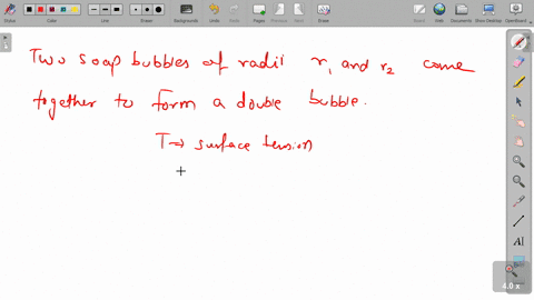 SOLVED:Two soap bubbles, each with radius r, coalesce in vacuum under ...