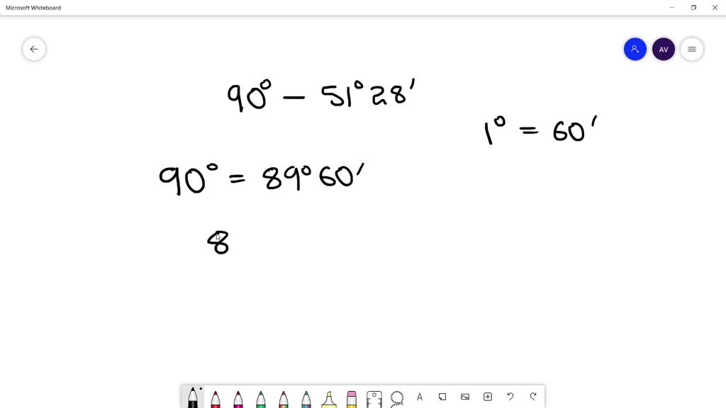 SOLVED:Perform calculation. 90^∘-51^∘ 28^' SOLVED:Perform calculation. 90^∘-51^∘ 28^'