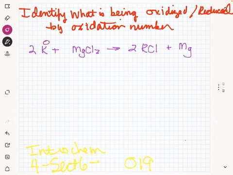 SOLVED:Identify what is being oxidized and reduced in this redox ...