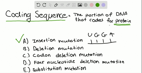 SOLVED:Which of the following types of mutations would be predicted to ...