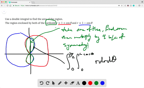 SOLVED:Use a double integral to find the area of the region. One loop of the rose r = cos3 θ