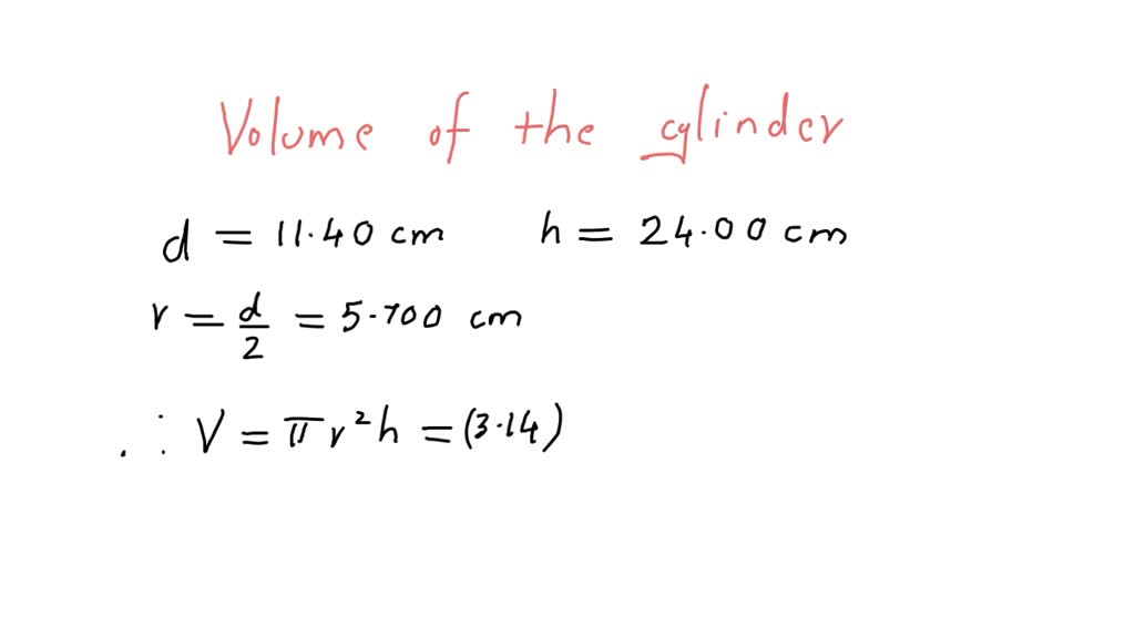 ⏩SOLVED:Find the volume of the cylinder. | Numerade