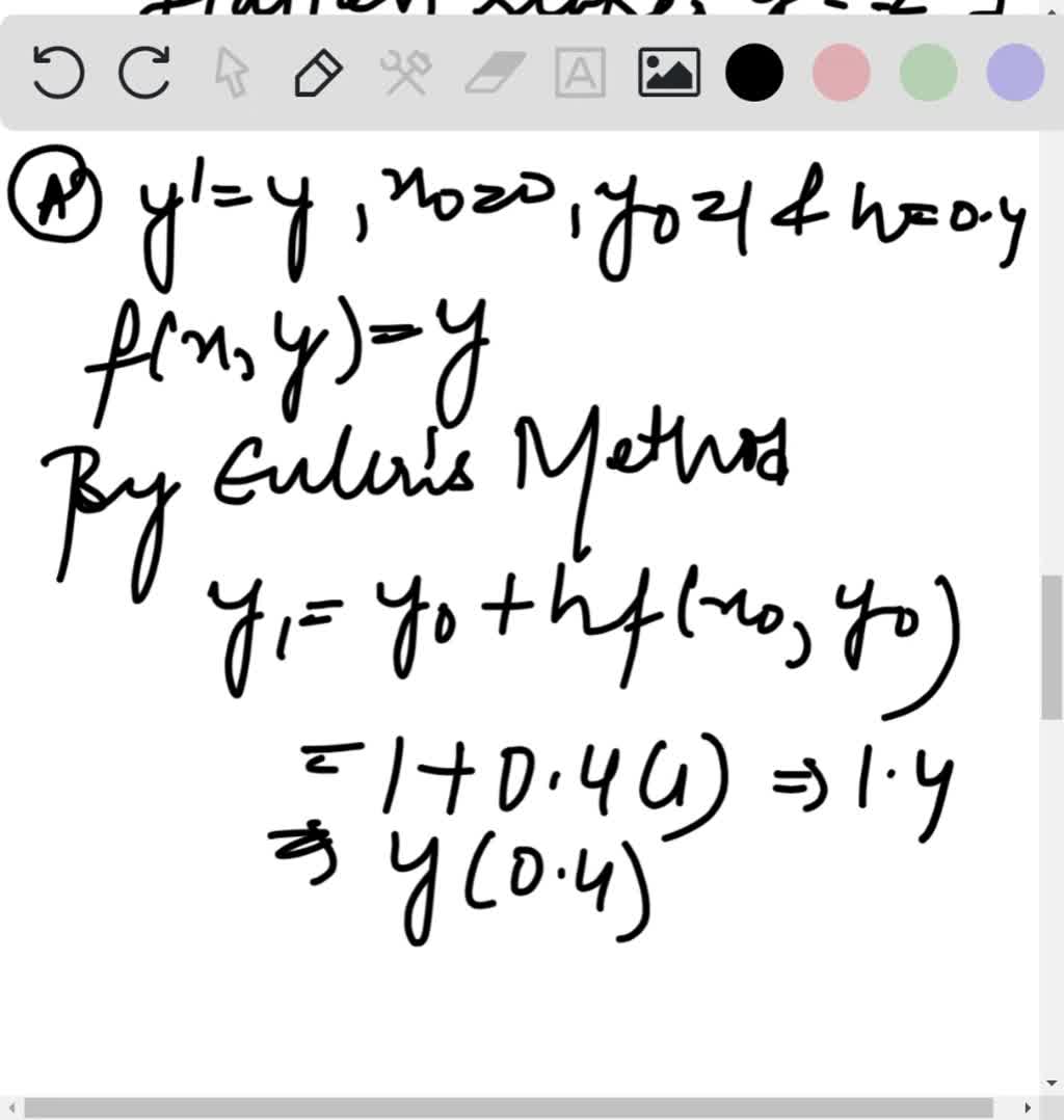 SOLVED:Each step of Euler's method requires only 1 function evaluation ... SOLVED:Each step of Euler's method requires only 1 function evaluation ...