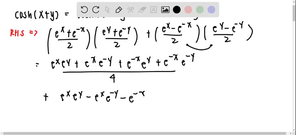 SOLVED:Prove the identity. cosh(x+y)=coshx coshy+sinhx sinhy