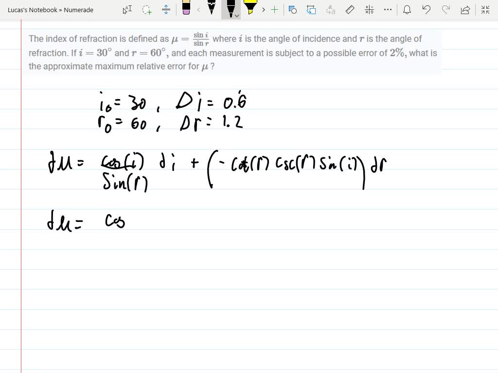 ⏩SOLVED:The index of refraction is defined as μ=(sini)/(sinr) where ...