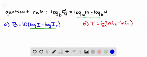 SOLVED:Use properties of logarithms to write the right side of each ...