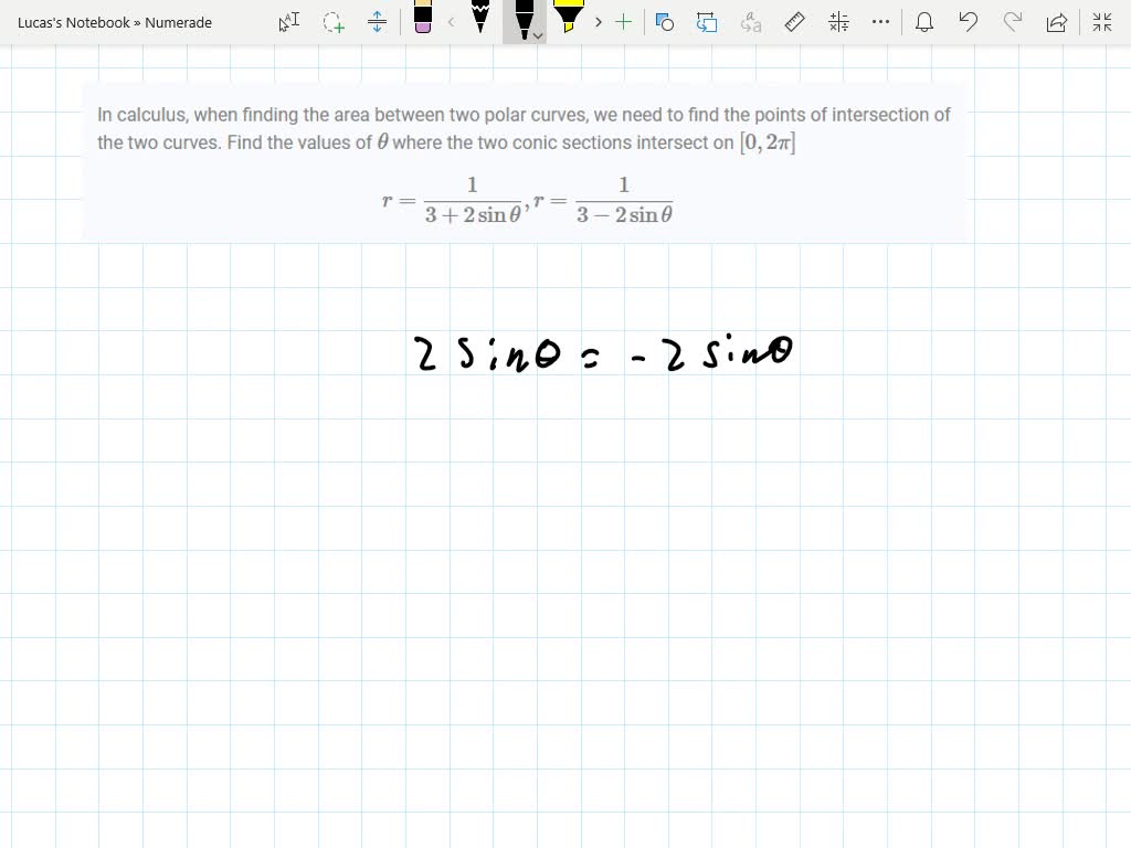 SOLVED: 1. The graphs r=2 and r=3+2sin(theta) are given. The curves intersect in TWO different ...