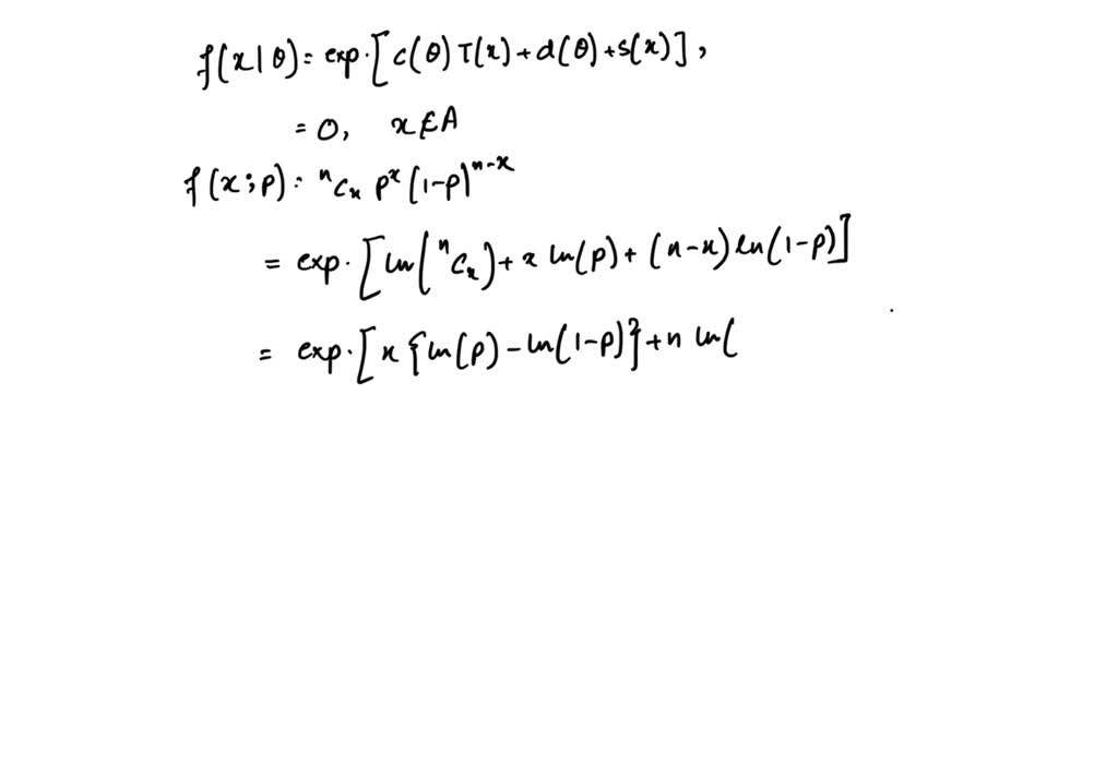 SOLVED: Show that the binomial distribution belongs to the exponential ...