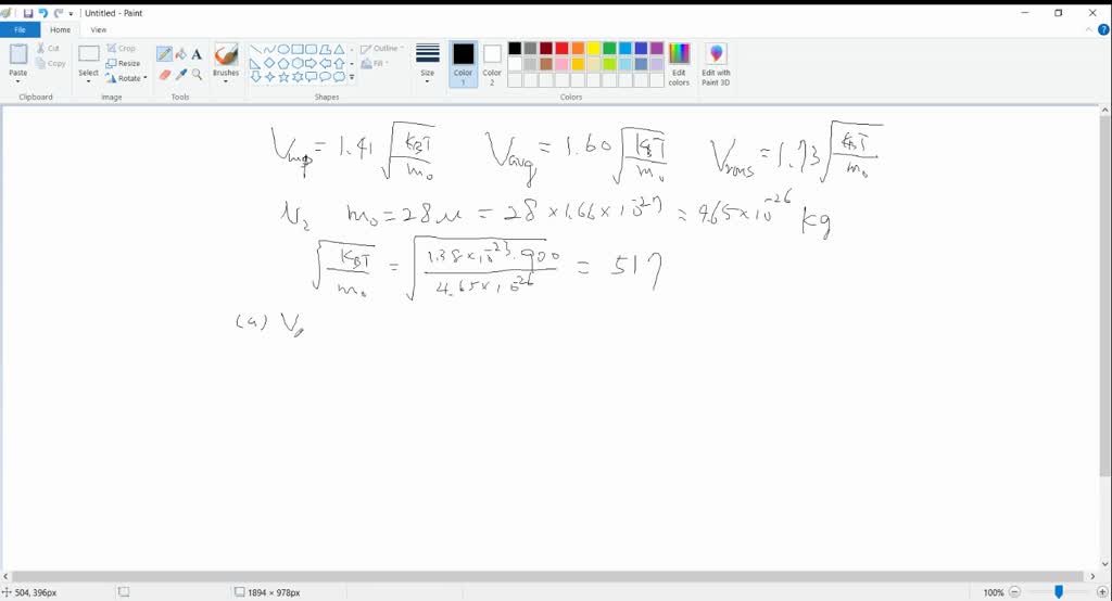 Solved Calculate A The Most Probable Speed B The Average Speed