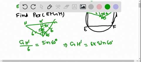 SOLVED: Given: ⊙O ; EFGH is a ΘHG=120^∘, O J=6 Find: The perimeter of ...