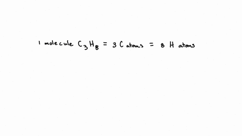 SOLVED:A sample of propane gas (C3 H8) contains 5.39 ×10^24 atoms of carbon. How many atoms of ...