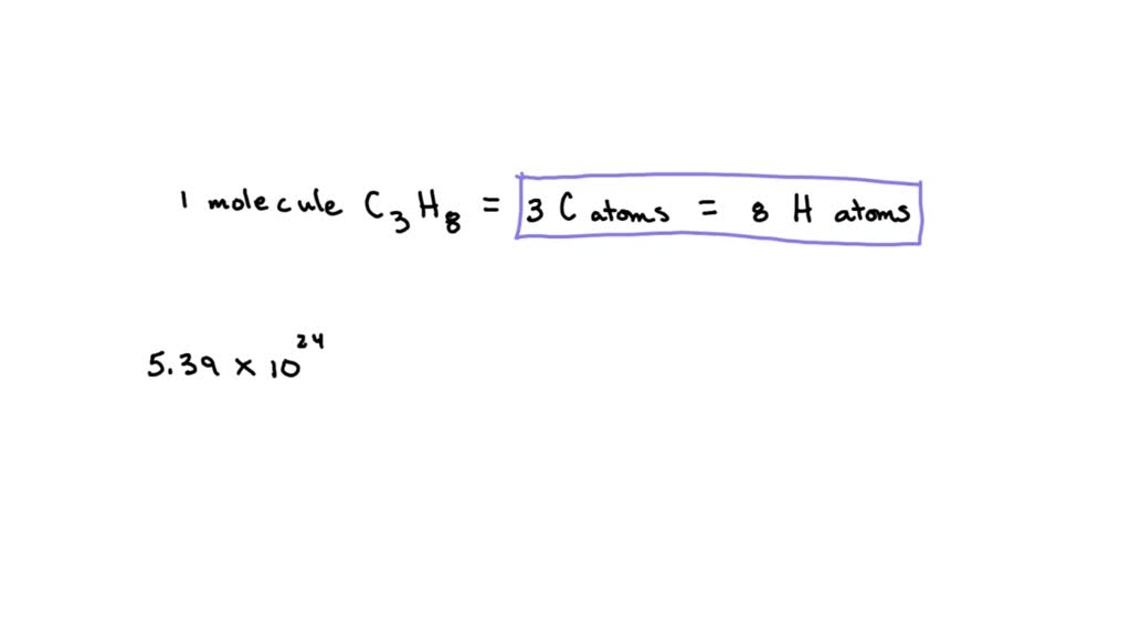 SOLVED:A sample of propane gas (C3 H8) contains 5.39 ×10^24 atoms of ...