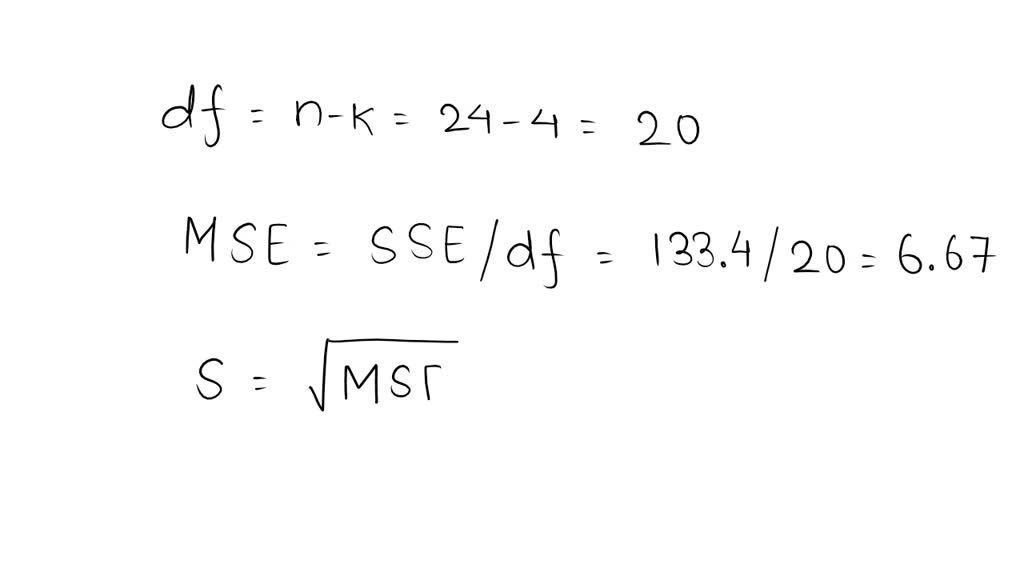 ⏩SOLVED:The following generic computer output summarizes the data ...