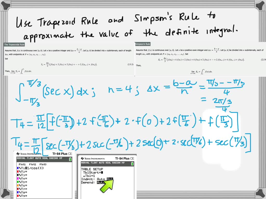 SOLVED: Usar la regla de los trapecios y la regla de Simpson para ...
