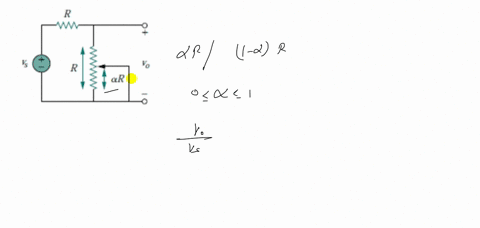 SOLVED:In the circuit in Fig. 2.125 , the wiper divides the ...