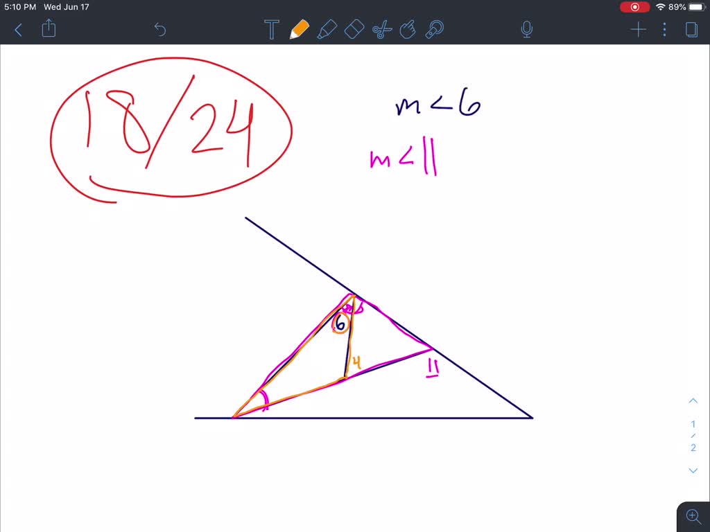 SOLVED:Use the Exterior Angle Inequality Theorem to list all angles that satisfy the stated ...