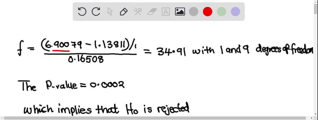 Calculate the F statistic in the previous exercise, based on the sums ...