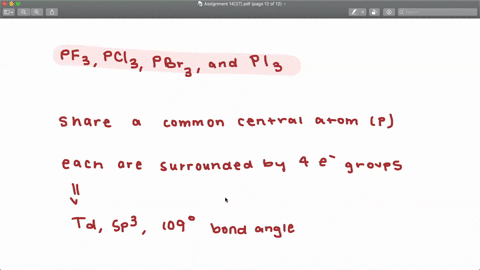 SOLVED:The bond angles increase steadily in the series PF3, PCl3, PBr3 ...